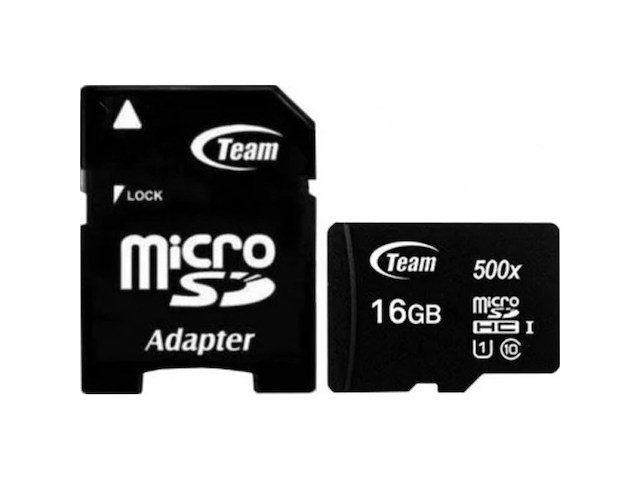 TeamGroup MICRO SDHC 16GB 80/15MB/s UHS-I U1 C10 +SD Adapter TUSDH16GCL10U03