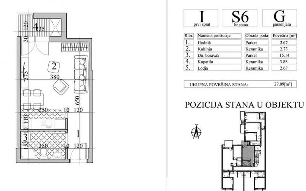 NOVI SAD - NOVA DETELINARA - 27. 09 m2