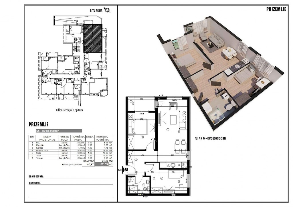 NOVI SAD - TELEP - 52. 69 m2