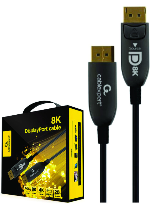 CC-DP8K-AOC-20M Gembird Active Optical Cables (AOC) DisplayPort v.1.4 (8K@60Hz/4K@120Hz) 20m