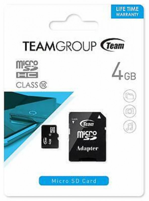Micro SD kartica SDHC 4GB CLASS 10+SD Adapter TUSDH4GCL1003 TeamGroup