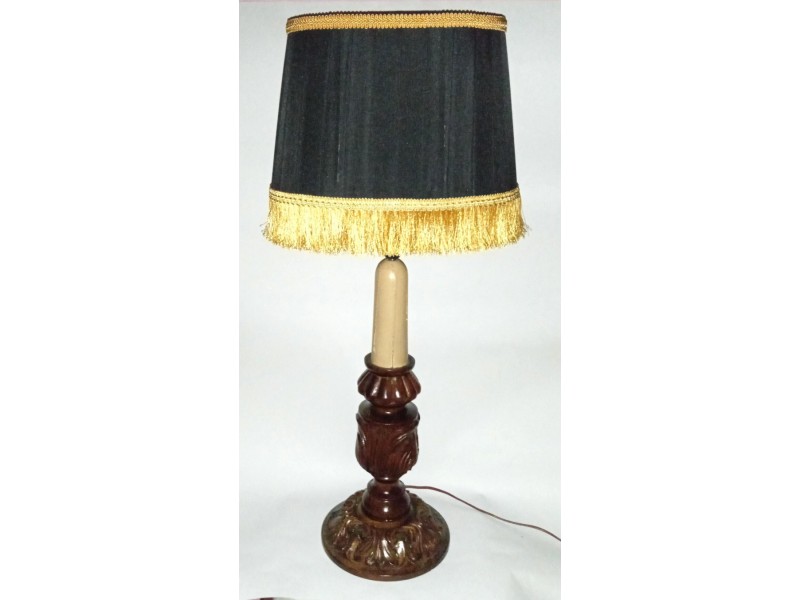 LAMPA - PUNO TAMNO DRVO, DUBOREZ, ABAZUR je SATEN 63cm