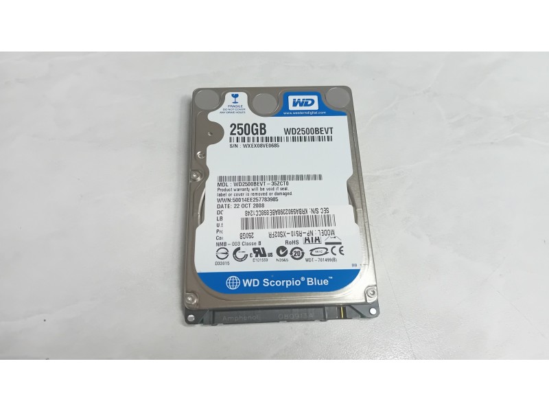 hard disk 2,5 wd 250gb sata II ispravan