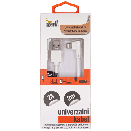 USB kabl za smartphone i iPhone, FLIP, 1A - KABEL ZA SMARTPHONE/IPHONE MeanIT