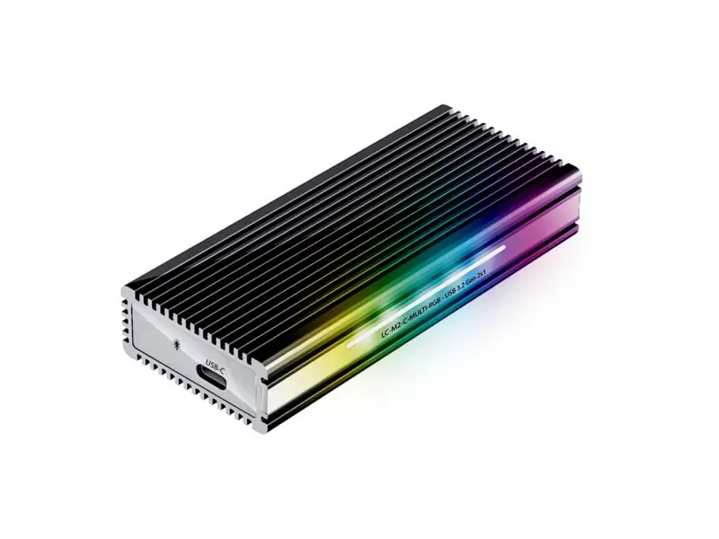 LC POWER LC-M2-C-MULTI-RGB M.2 Eksterno SSD kućište, Crno