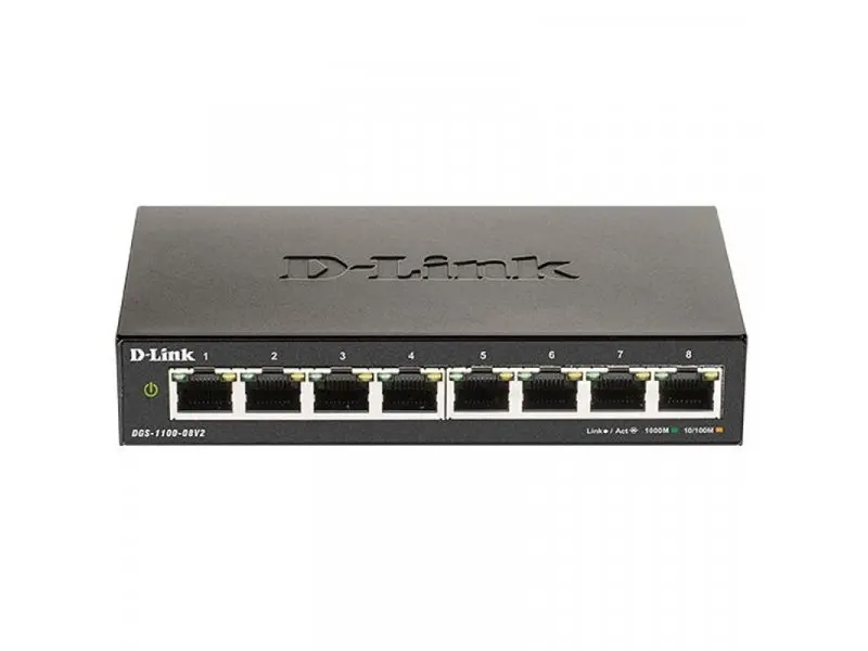 D LINK DGS-1100-08PV2 Svič web upravljivi PoE Crni