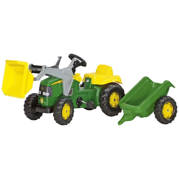 RollyToys Traktor na pedale sa prikolicom sa prikolicom i utovarivačem zeleni (023134)