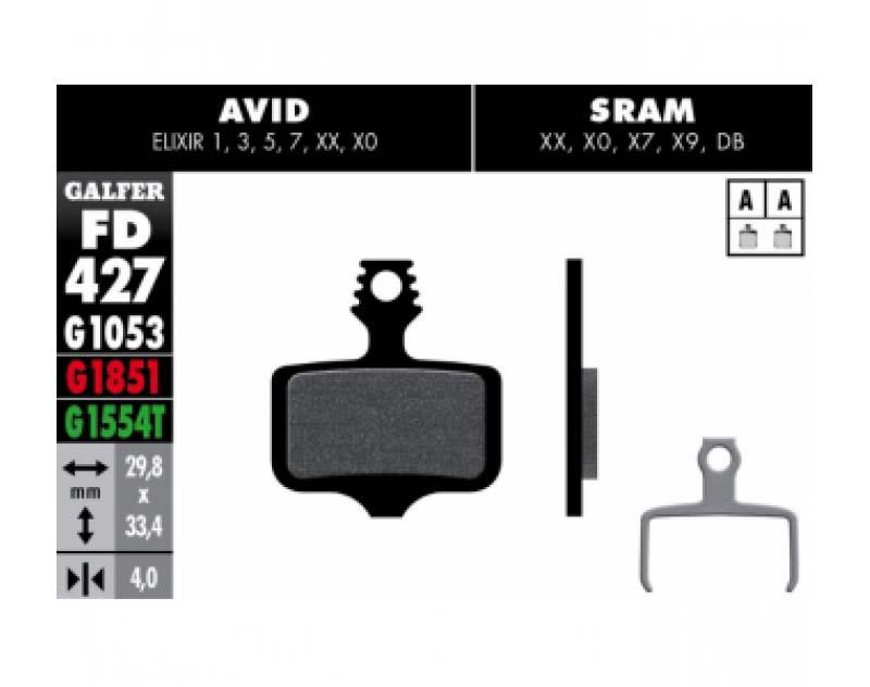 Disk pločice GALFER za Avid Elixir XX, X0, X7, X9