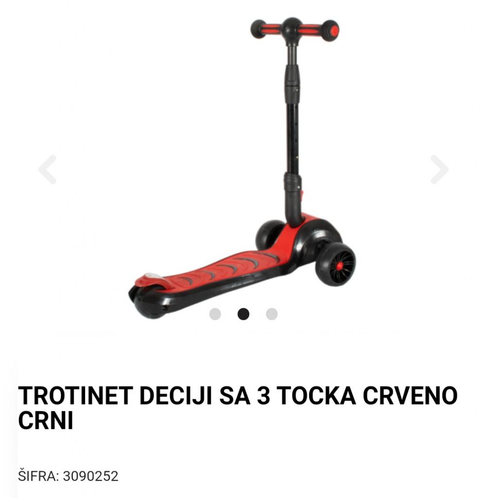 Trotinet sa 3 točka crno crveni 3090252