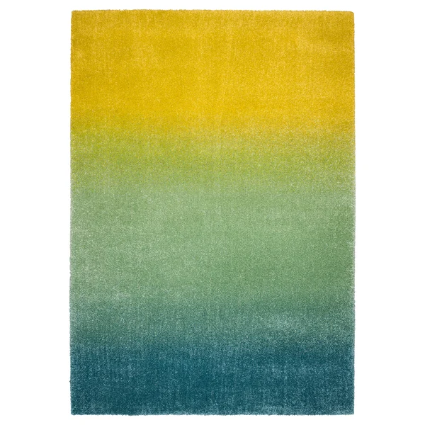 Tepih, visoki flor, plava/zelena žuta, 160x230 cm