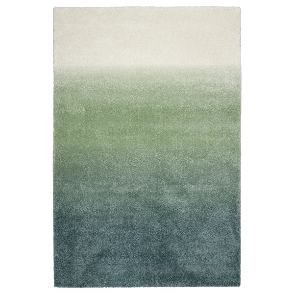 Tepih, visoki flor, plava/zelena bela, 133x195 cm