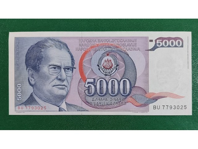 5000 DINARA 1985 UNC