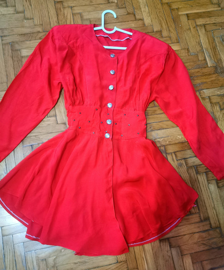 Crvena šivena vintage haljina M / uni