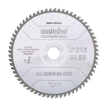 Metabo rezna ploča "ALUMINIUM CUT - PROFESSIONAL" 216x1.8x30mm HW/CT 58 zuba 628443000