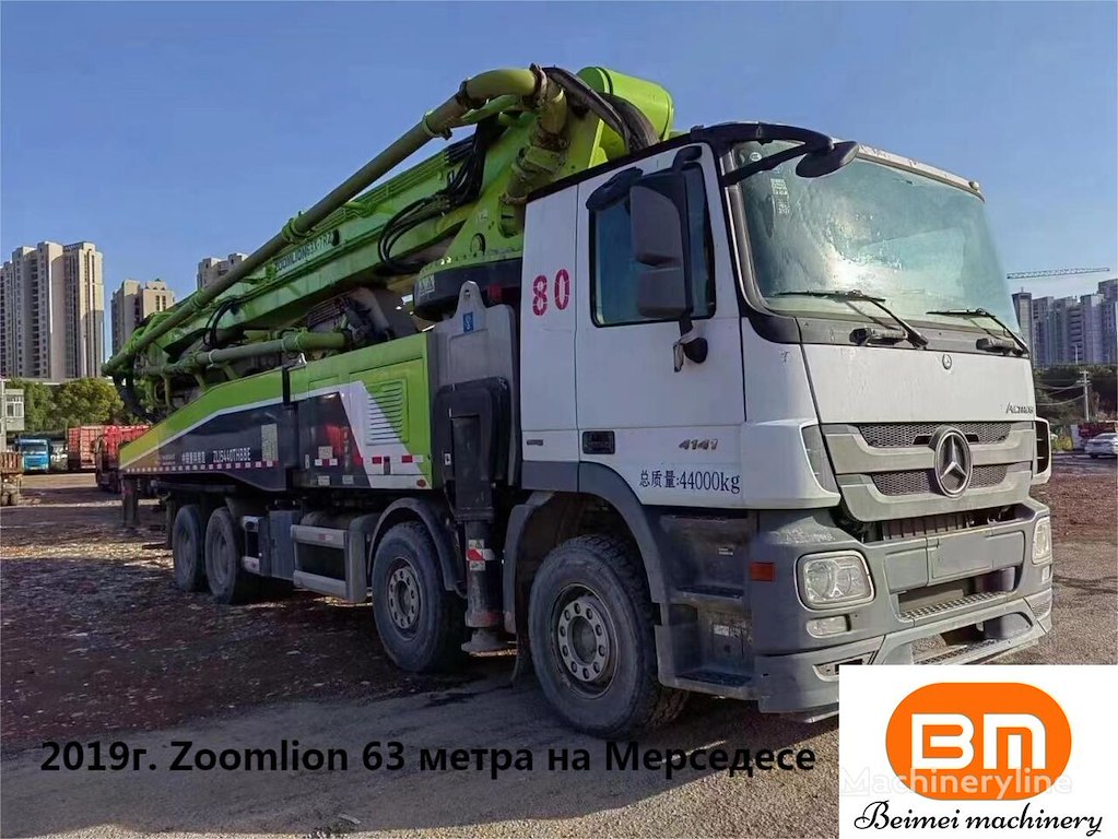 Zoomlion 2019 Zoomlion 63m Cement Pumping Truck na šasiji Mercedes-Benz Benz pumpa za beton