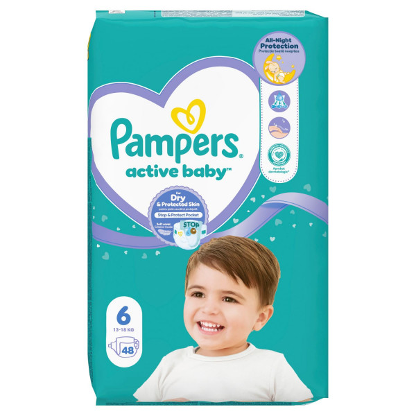 Pampers pelene active JPM 6 Large 13-18kg 48kom