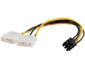 E-GREEN - Naponski adapter za PCI-E VGA (6-pin) -2x Molex