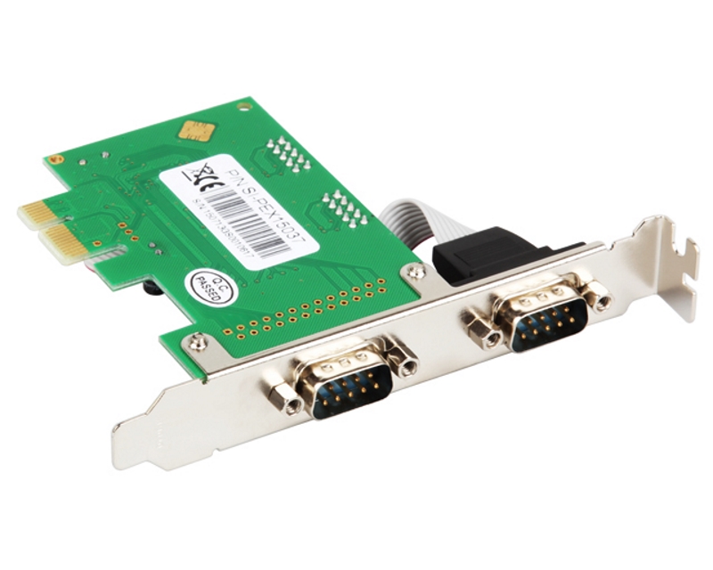 E-GREEN - PCI Express kontroler 2-port (RS-232,DB-9)