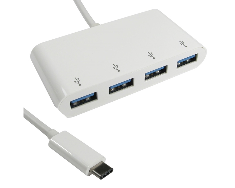 E-GREEN - USB 3.1 tip C HUB 4port beli