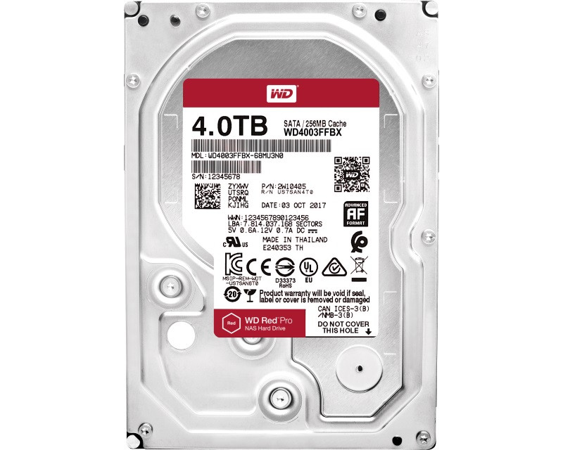 WD - 4TB 3.5 inča SATA III 256MB 7.200 WD4003FFBX Red Pro hard disk