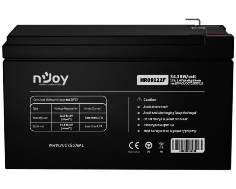 NJOY - HR09122F baterija za UPS 12V 38.31W/cell (BTVACIUOCTD2FBT01B)