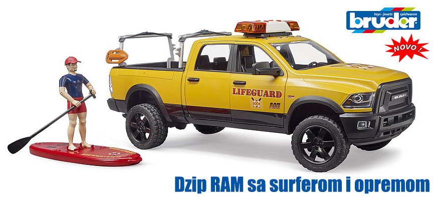 Džip RAM sa surferom i opremom