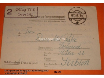 Pošta ratnih zarobljenika nemačke 1942 godina