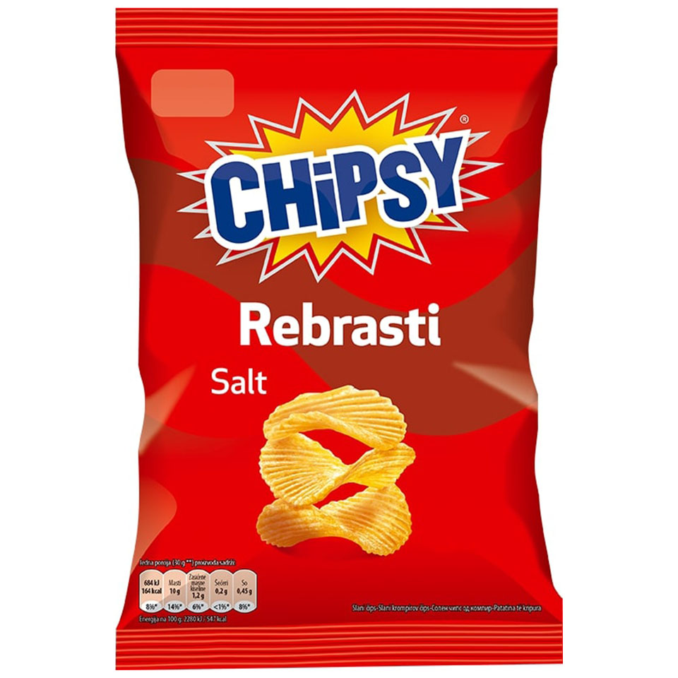 Cips rebrasti slani Chipsy 95g