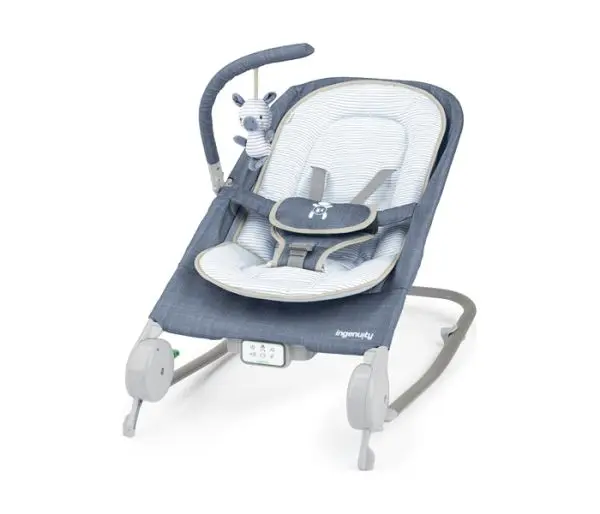 Ingenuity Ležaljka-masažno sedište za bebe Happy Belly Chambray, 0-6 meseci, Teget