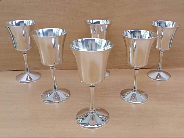 Lux 6 POSREBRENE čaše za vino