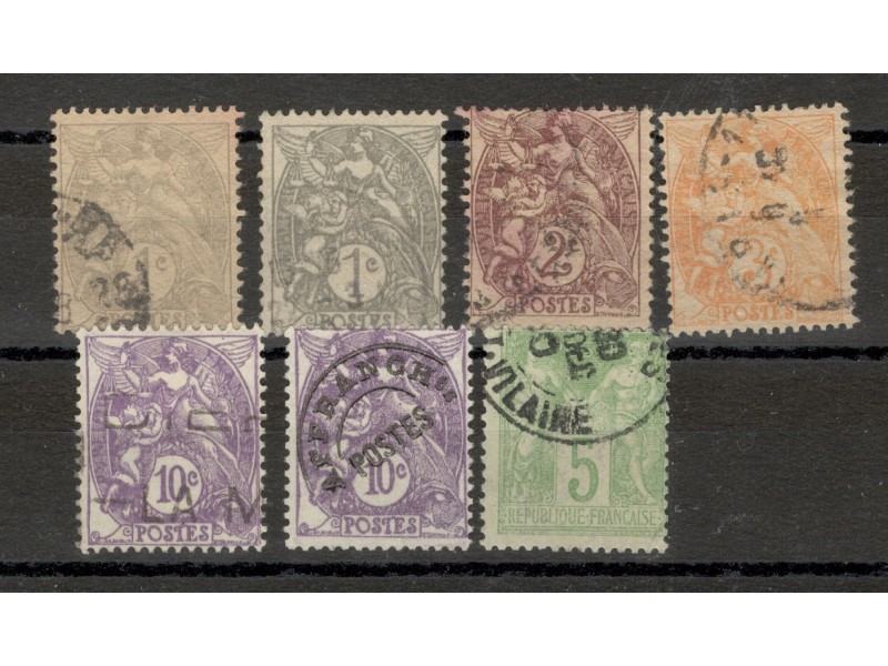 FRANCUSKA - 7 ZIGOSANIH MARKA - SIVI PAPIR-1916/19.