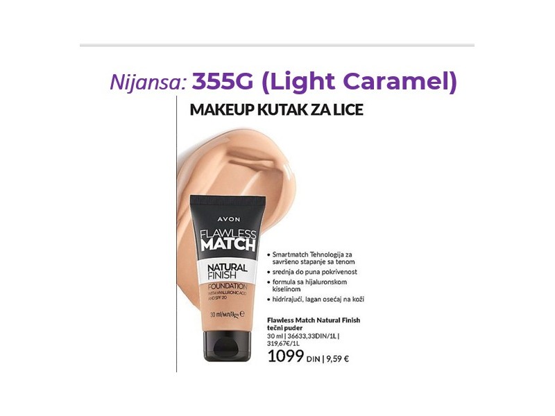 Flawless Match Natural Finish tečni puder-Light Caramel