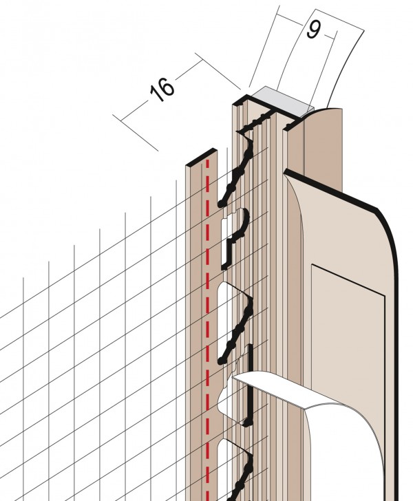 Početni unutarnji profil PROTEKTOR 37909 s mrežicom