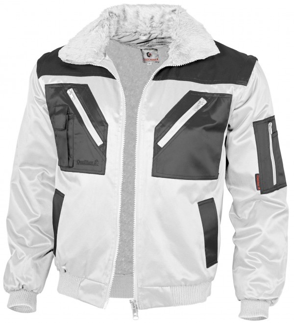 Pilotska jakna QUALITEX - bijelo/siva