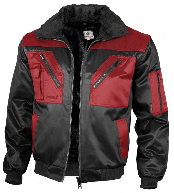 Pilotska jakna QUALITEX - crno/crvena