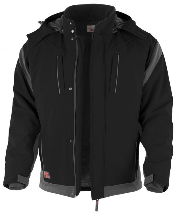 Winter-Softshell-Jacke QUALITEX PRO – schwarz/grau