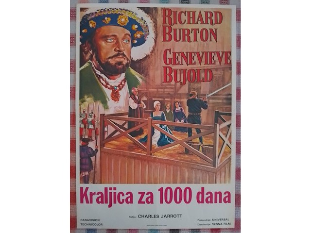 plakat KRALJICA ZA 1000 DANA (Richard Burton)