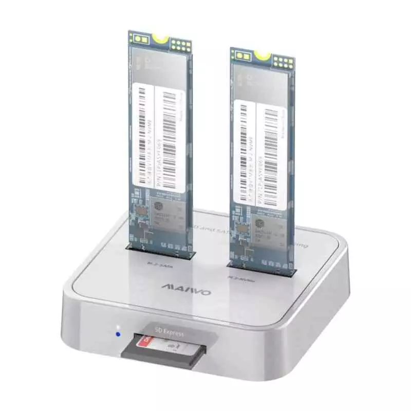 Docking station MAIWO K3016SD,Type C 3.2 na 2 x M.2 SATA i PCIe NvMe,SD Card,beli