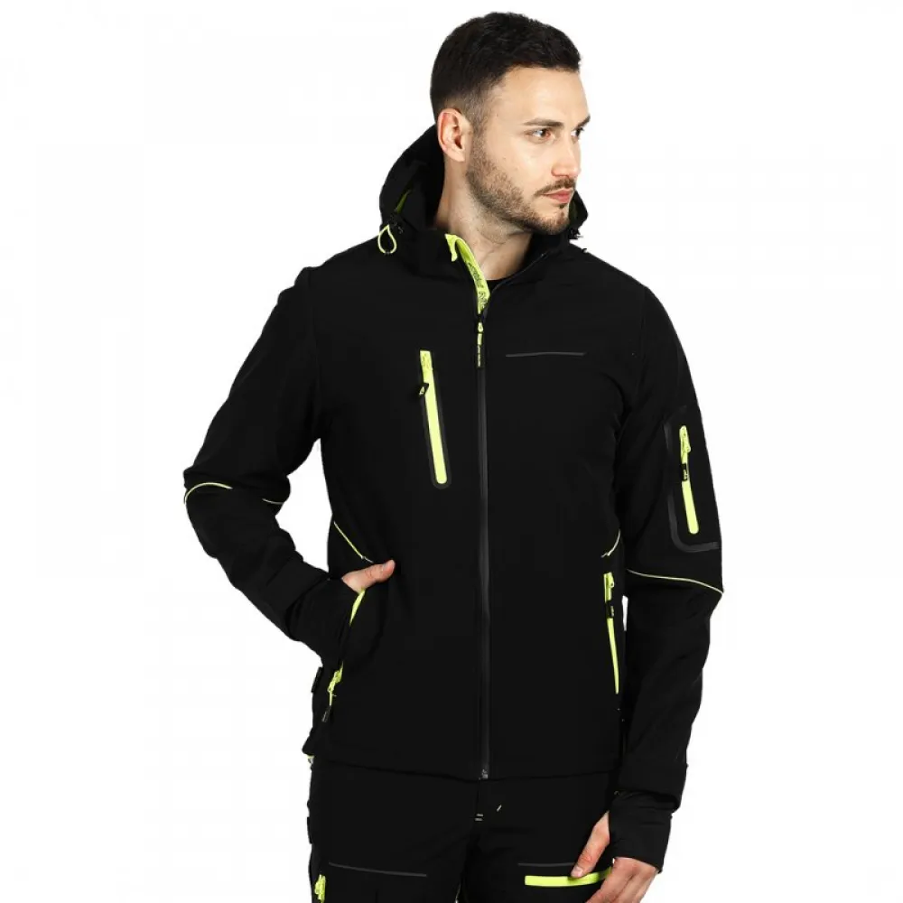 PANTHER JACKET, softshell jakna sa kapuljačom, neon žuta