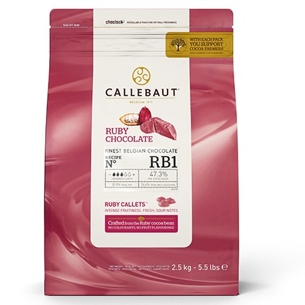 Ruby čokolada Callebaut 100g