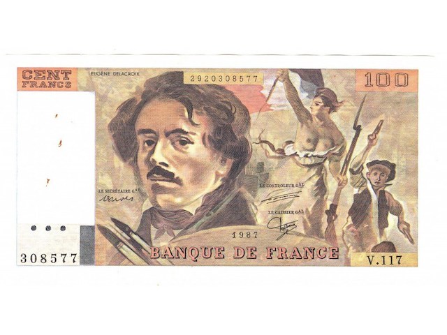 Francuska 100 francs 1987