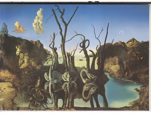 SALVADOR DALI / SWANS RETLECTING ELEPHANTS, 1937