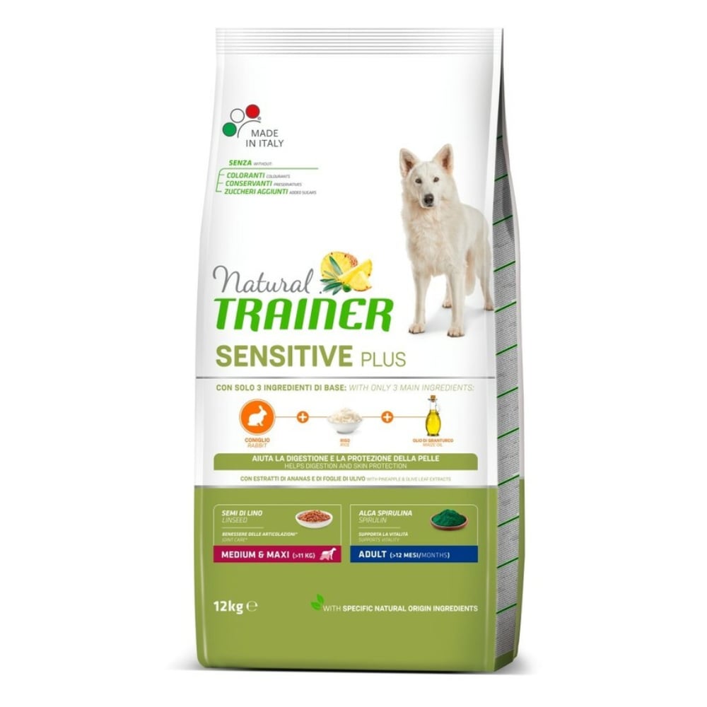 TRAINER NATURAL Sensitive Plus sa zečetinom za odrasle pse srednjih i velikih rasa 12kg