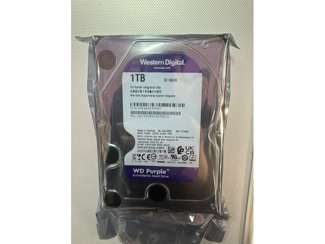 Western Digital Hard Disk Hdd 3.5` WD Purple 1TB
