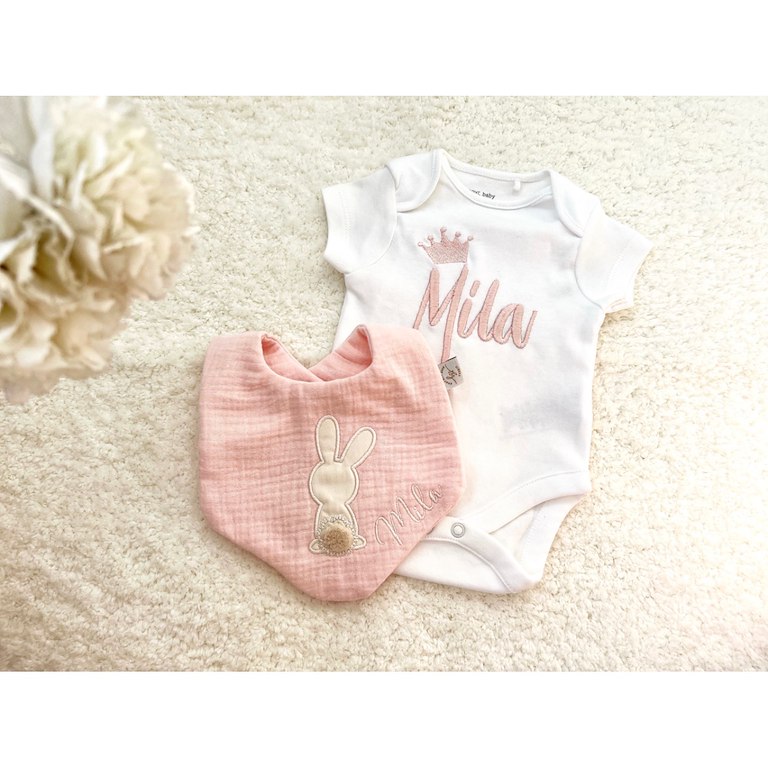 Baby rozi set bodić-portikla/aplikacija zeka repić