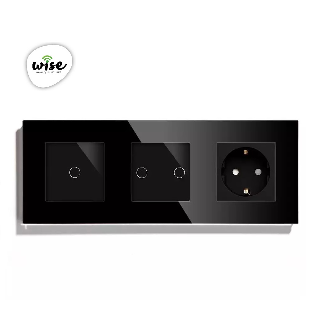 Wise pametna utičnica, modularna dupla 16A – aluminijumski panel