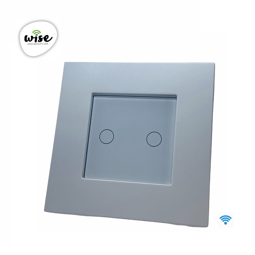 WISE pametni prekidač – 2 tastera, PVC mat panel beli
