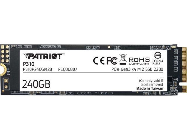 SSD M.2 NVMe 240GB Patriot P310 1700MBs1000MBs P310P240GM28