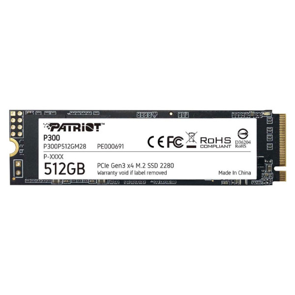 SSD M.2 NVMe 512GB Patriot P300 1700MBs1100MBs P300P512GM28