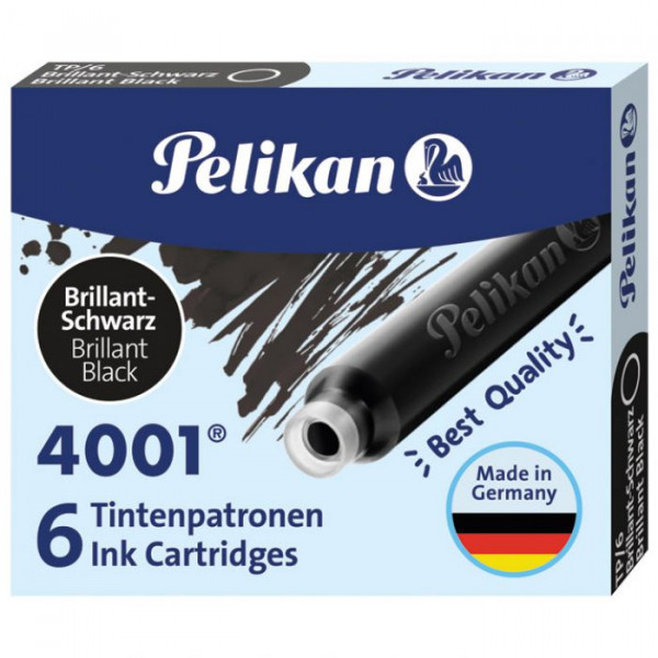 Tinta za nalivpero patrone kratke pk6 4001 pelikan 301218 crna